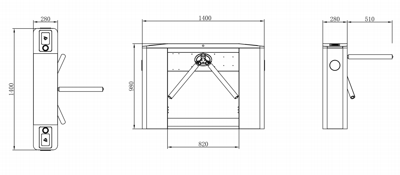 Tripod Turnstile Bridge for Efficient and Compact Access